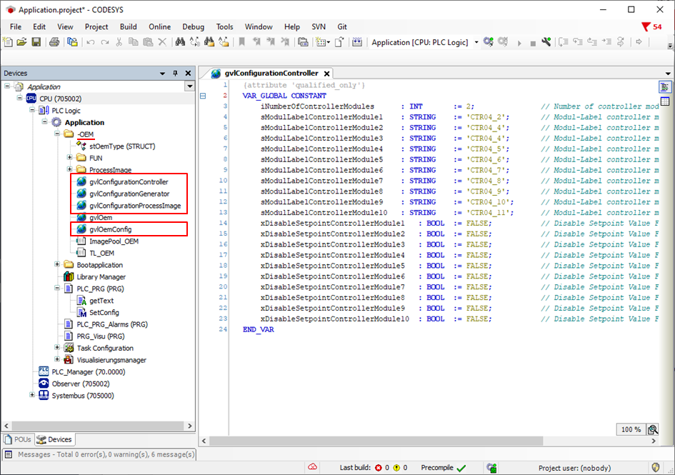 Configuring the project